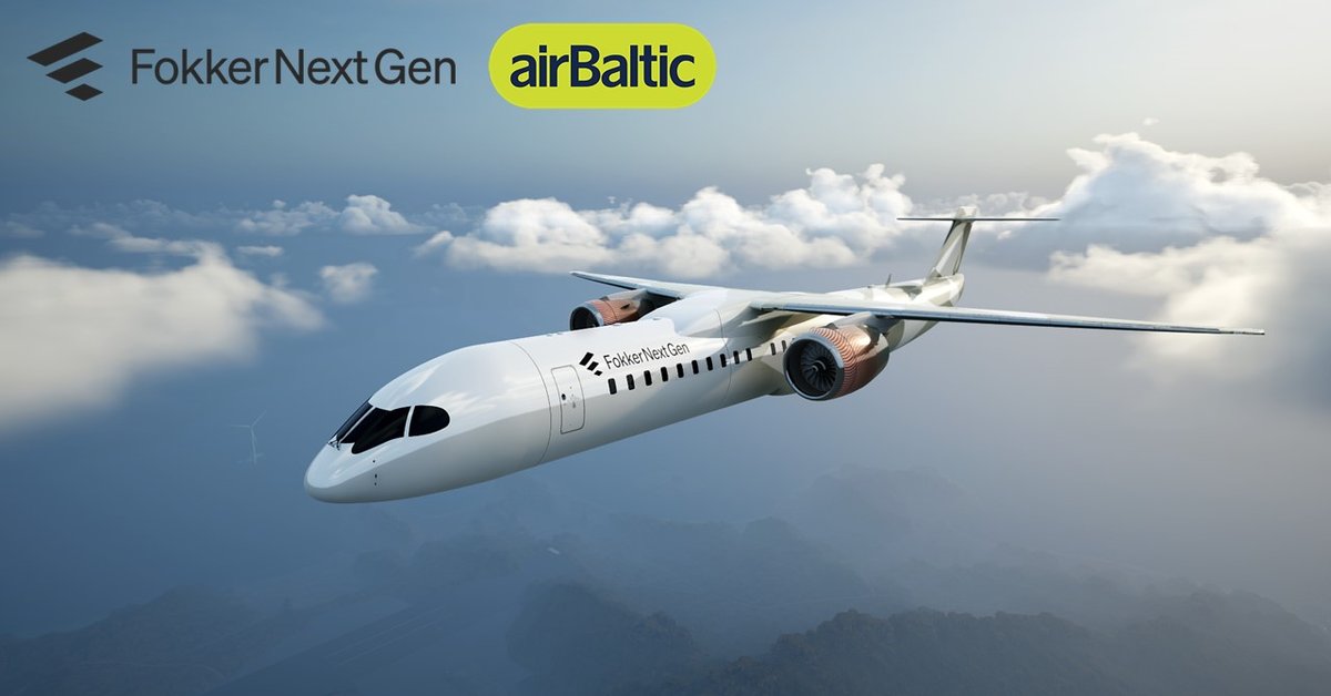 "airBaltic" kopā ar "Fokker Next Gen" vērtēs ar ūdeņradi darbināmu ...
