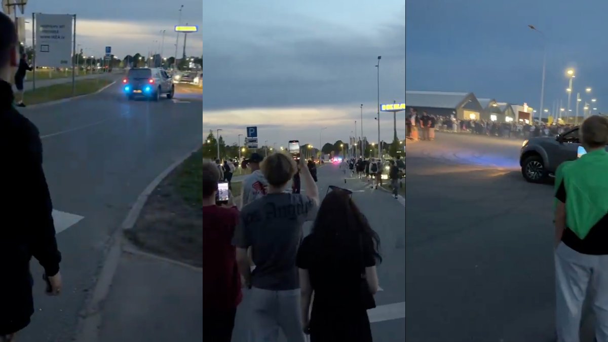 Auto saiets pie tirdzniecības centra piesaista policijas uzmanību ...