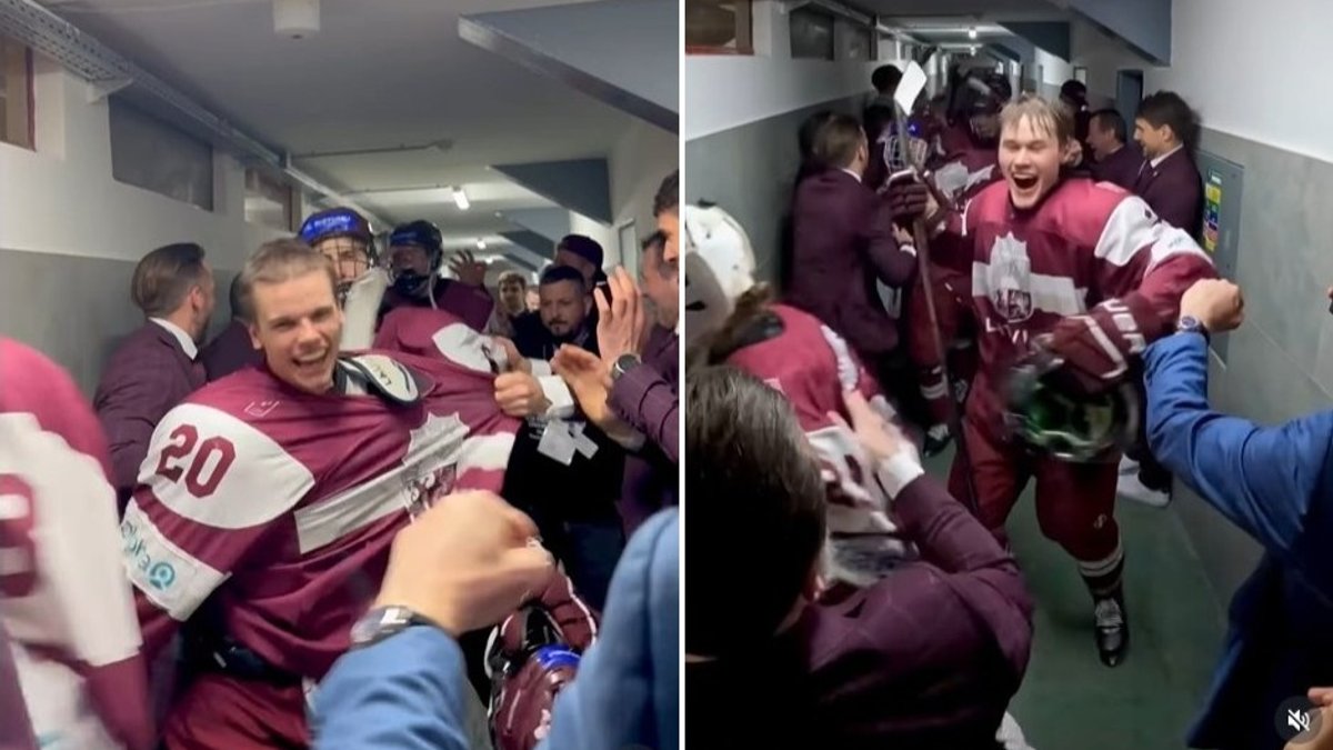 Video: Latvijas U-18 hokejisti pēc vēsturiskās uzvaras ekstāzē ārdās ...