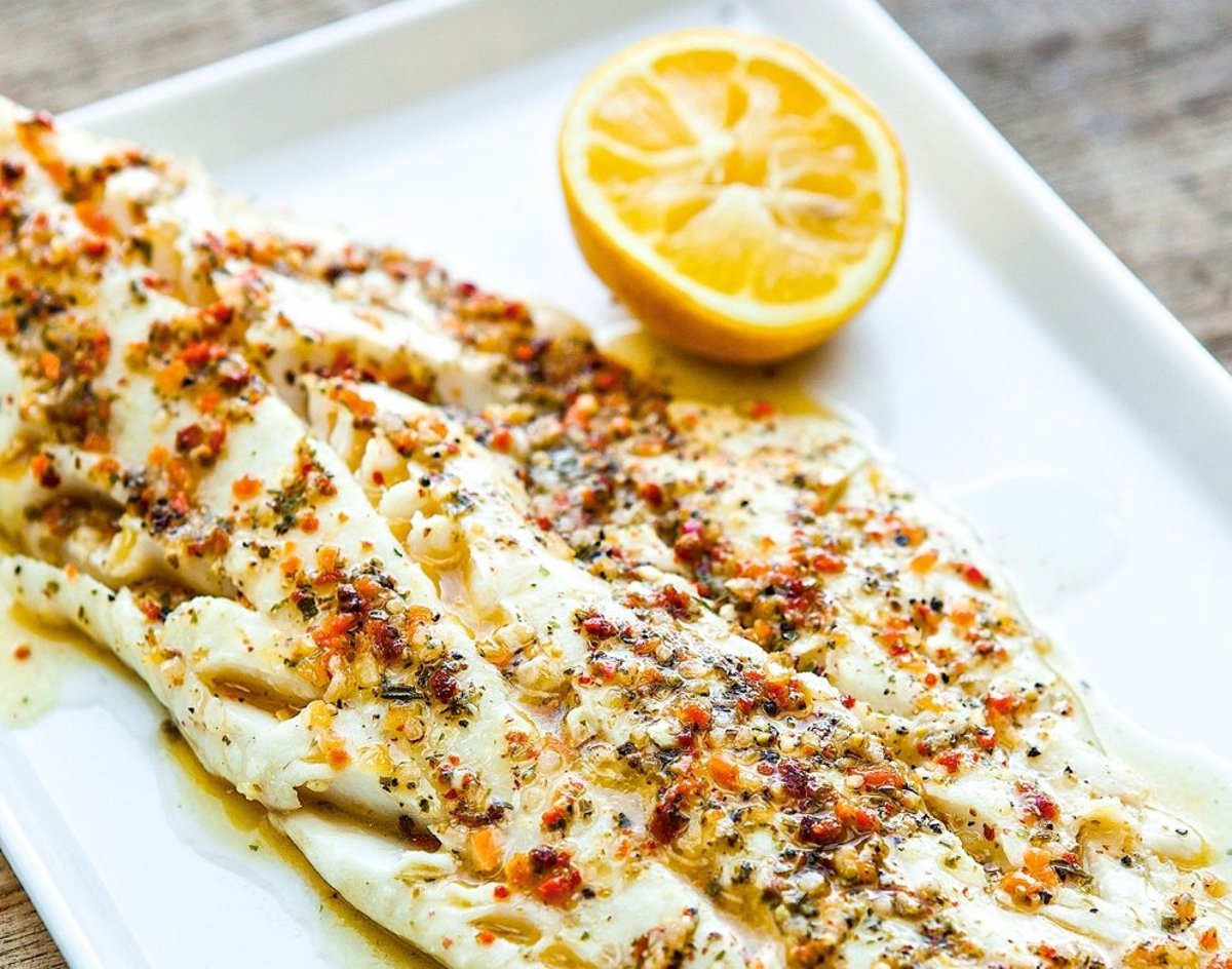 Cepeškrāsnī cepta mencas fileja