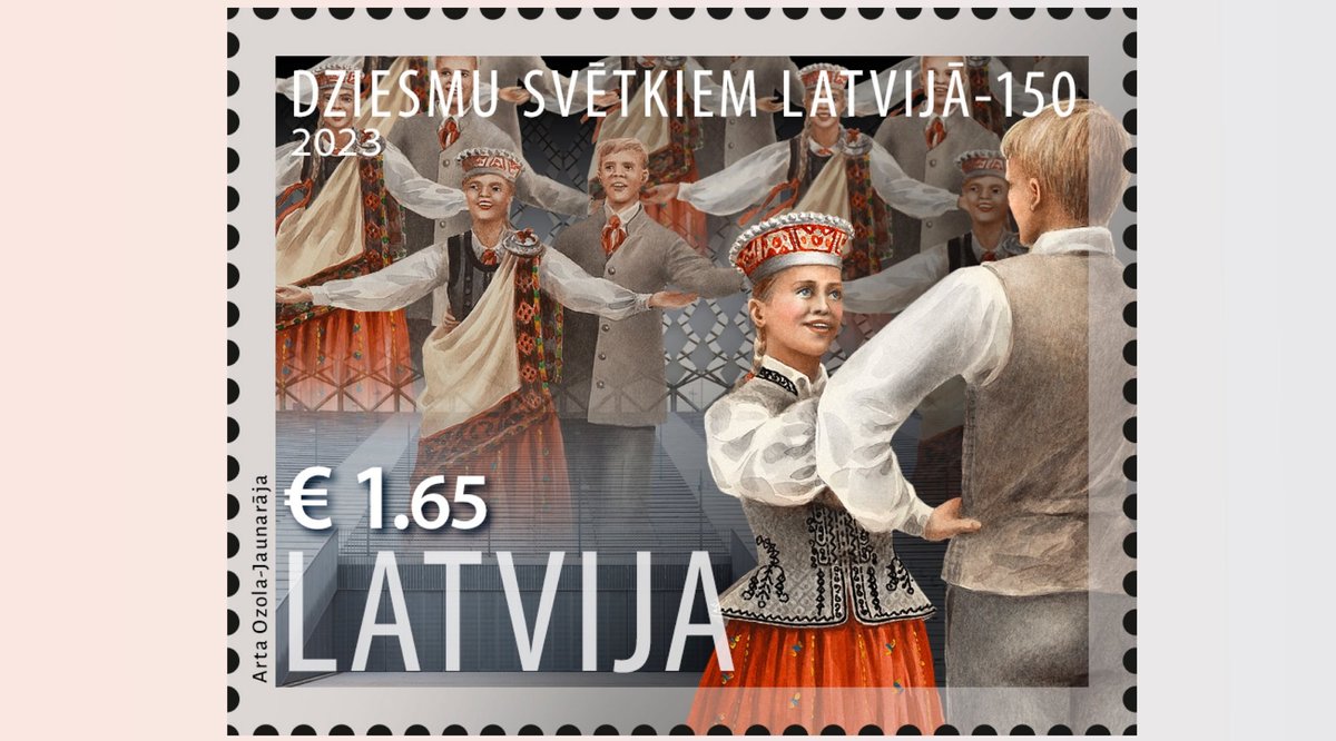 Prezentēs Dziesmu svētku 150. gadadienai veltītās pastmarkas