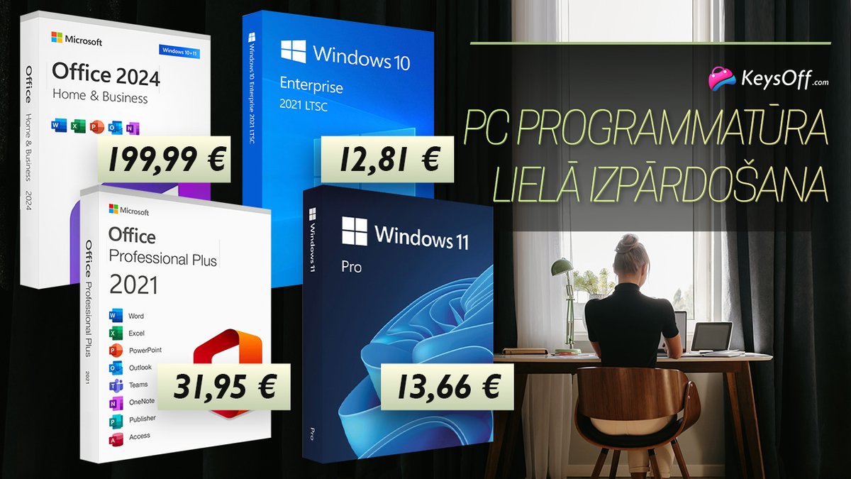 Office 2021 Pro par 31 € vai Office 2024 par 199 €! Keysoff gudrākiem ...